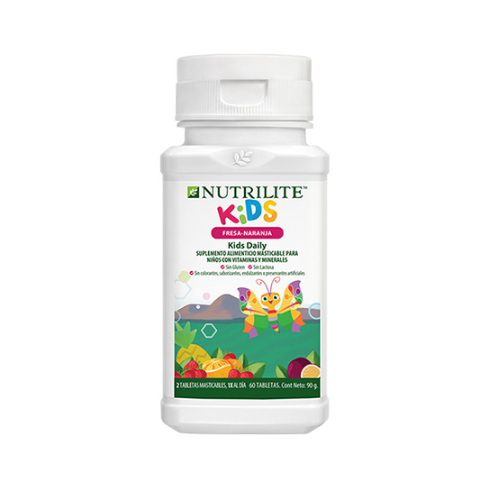 Nutrilite Kids con sabor a fresa y naranja - Amway México.