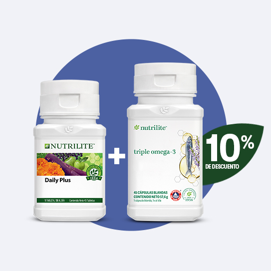 Triple Omega-3 45 caps + Nutrilite Daily 45 tabs - Amway México.