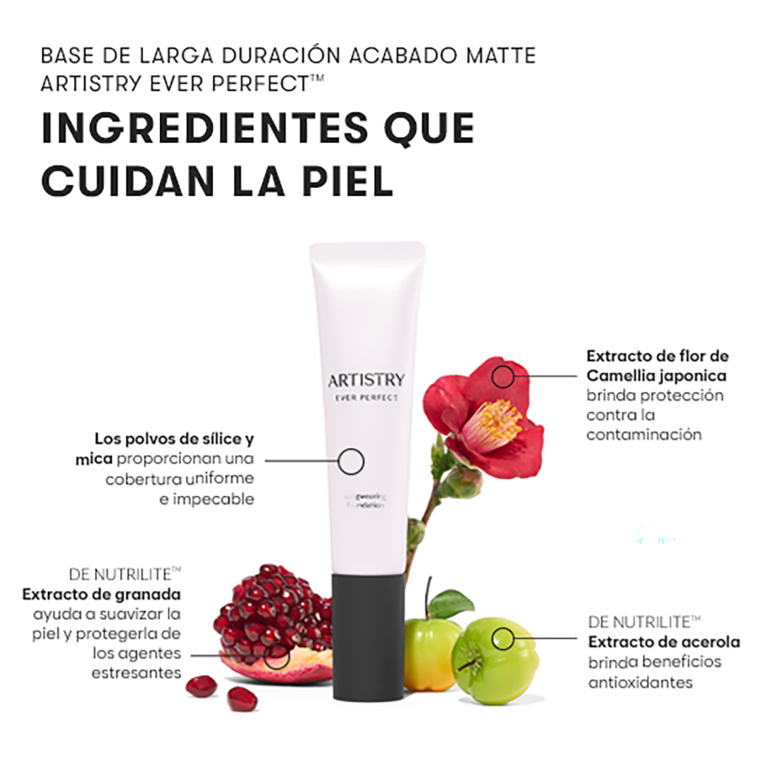 Base de larga duración acabado matte Honey 203 - Amway México.
